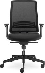 Kancelářská židle LYRA Air s područkami – synchronní mechanika, síť, černá LD Seating