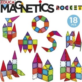 EDUCA Magnetická stavebnice Magnetics / 18 dílků / v pouzdře