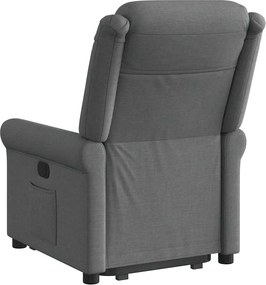 Zvedací polohovací křeslo tmavě šedé textil 3303315