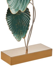 Dekorativní soška ve tvaru listů zlatá/modrá SODIUM Beliani