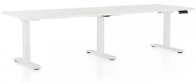 Výškově nastavitelný stůl OfficeTech Long, 240 x 80 cm, bílá podnož