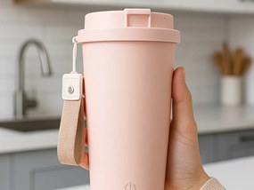 Verk Group Samomíchací hrnek 350 ml, ocelová termoska na studené i horké nápoje, s usb kabelem