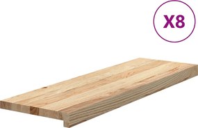 Nášlapy na schody 8 ks neošetřené 80x30x2 cm masivní dub 3282912