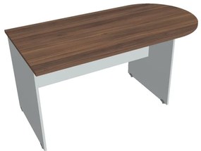 Stůl jednací oblouk 160 cm - Hobis Gate GP 1600 1 Dekor stolové desky: ořech, Dekor lamino podnože: šedá
