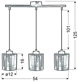 Lustr na lanku COX 3xE27/60W/230V zlatá
