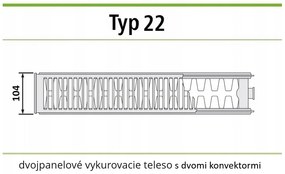 Invena Prov K22, panelový ocelový radiátor 300x1000 mm s příslušenstvím 923W a bočním připojením, bílá, INV-UG-91-310-REP