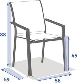 DEOKORK Hliníkové křeslo s textílií ZEUS (antracit/akácie)