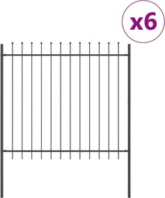 Zahradní plot WOERDEN 6 ks 10,2 x 1,5 m Práškově lakovaná ocel 3334112