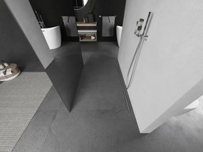 Mexen Kioto, sprchová zástěna Walk-In 100 x 200 cm, 8mm sklo vzor zrcadlo, broušená ocel profil, 800-100-002-97-50