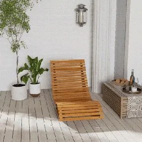 Zahradní houpačka Outsunny, vysoké opěradlo, nastavitelná základna, borovicové dřevo, 130 x 60 cm, světle hnědá