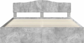 Rám postele s čelo Beton 180 x 200 cm Masivní borové dřevo 3412865