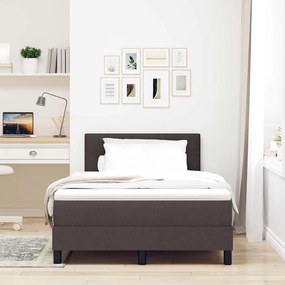 Postel s boxspringem s čelo Tmavě hnědá 120 x 200 cm textil 3338681