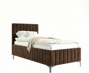 Eka Čalouněná postel INTIMA+ 90x200 cm Barva látky Trinity: Černá (Trinity 2316), Úložný prostor: Bez úložného prostoru, Barva nožek postele: Černá