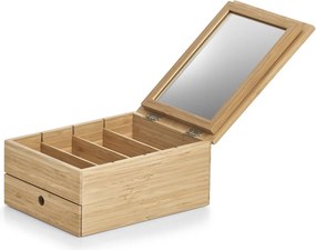 Bambusová skříňka na šperky se zrcátkem, 24,5 x 18,5 x 11,2 cm, ZELLER