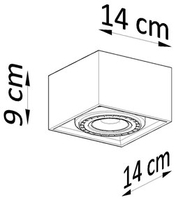 Stropní svítidlo QUATRO 1 beton