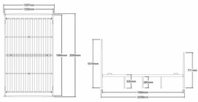 Postel Siena 120 x 200 cm, bílá