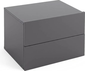 Costway Nástěnný noční stolek s 2 zásuvkami Plovoucí dřevěný – 42 × 30 × – šedá