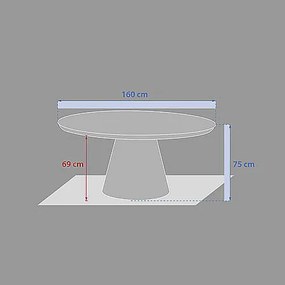 Hliníkový jídelní stůl ARCADA ø 160 cm (béžová)