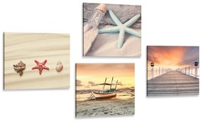 Set obrazů klenoty moře a pláže - 4x 60x60 cm