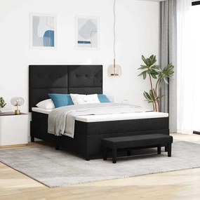 Postel s boxspringem s čelo Černá 160 x 200 cm textil 3344081