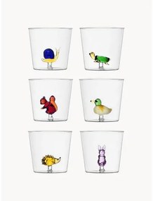 Sada ručně vyrobených sklenic na vodu Animal Farm, 6 dílů