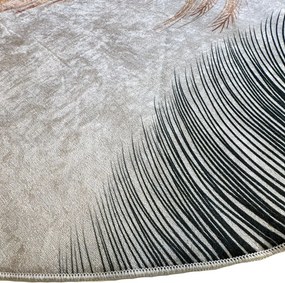 BE Koberec Porte 2395 Koło GREY GOLD - šedožlutý kulatý Rozměr: 80 cm