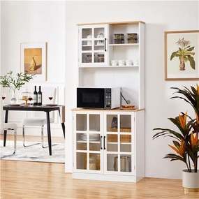 Kuchyňská skříňka Yaheetech – bílá, 80 cm (délka) × 37 cm (šířka) × 183 cm (výška) (256561749879)