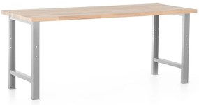 Dílenský stůl Basic, 200 x 80 cm, šedá - ral 7038