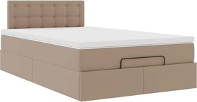 Osmanský rám postele s matrací cappuccino 120x200cm umělá kůže 3312151