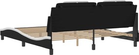 Rám postele Viana bez matrace černý a bílý 180 x 200 cm umělá kůže 3208115