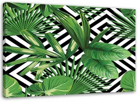 Obraz na plátně Geometrické listy palmy zelené - 90x60 cm