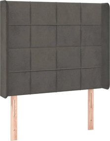 Box spring postel s matrací a LED tmavě šedá 100x200 cm samet 3139548