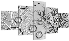 Abstraktní obraz se stromy (125x70 cm)
