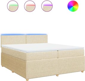 Box spring postel s matrací krémová 200x200 cm textil 3289861