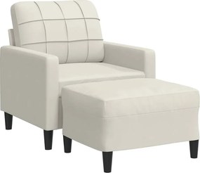 Křeslo s podnožkou krémové 60 cm samet 3278265