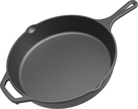 Litinová pánev Wiltec – 30 cm, černá (62957)