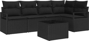 Set pohovek 6 ks Černá polyratan 3346393