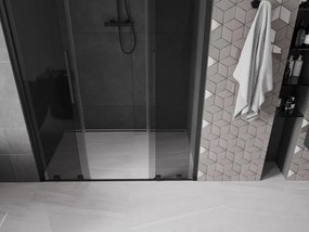 Mexen Velar L Duo, posuvné sprchové dveře do otvoru 140 cm, 8mm šedé sklo, černá matná, 871-140-003-42-70