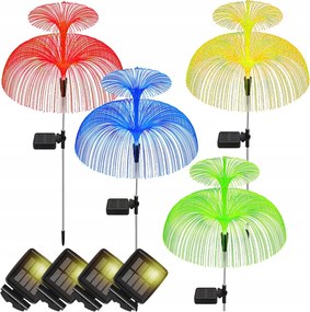 Solární Lampy Do Zahrady 4X Led Medúza Lampička Multicolor Zapichovací Jellyfish