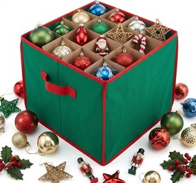VERK GROUP Vánoční úložný box na baňky, koule a vánoční ozdoby, 48 kusů, zelený