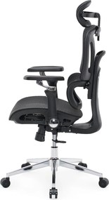 Kancelářská ergonomická židle PORTE — síťovina, černá