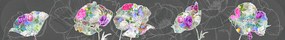 AG Design Samolepící bordura - Barevné květiny II, 13,8cm x 5m,  WB 8246