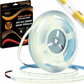 BERGE LED pásek COB Neon 24V - 480D - 9W/m - IP20 - 990lm - 50m - studená barva
