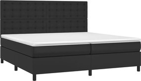 Box spring postel s matrací černá 200x200 cm umělá kůže 3142863