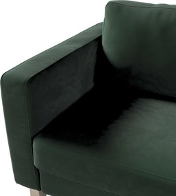 Potah na pohovku IKEA Karlstad, 3-místná, rozkládací barva zelená látka lesklé, sametová