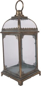 Bronzová antik kovová lucerna s krajkou Billia - 20*20*48 cm