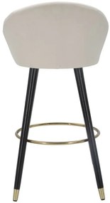 Sametová barová stolička Mauro Ferretti Vilnius, 55x56x104 cm, krémová/černá