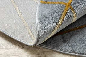 Dywany Łuszczów, Kusový koberec Emerald 1022 grey and gold kruh, 200x200 (průměr) kruh, šedá, chodba / předsíň