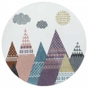 Dětský koberec Lucky kopce vícebarevný kruh