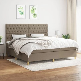 Box spring postel s matrací taupe 200x200 cm textil 3142605